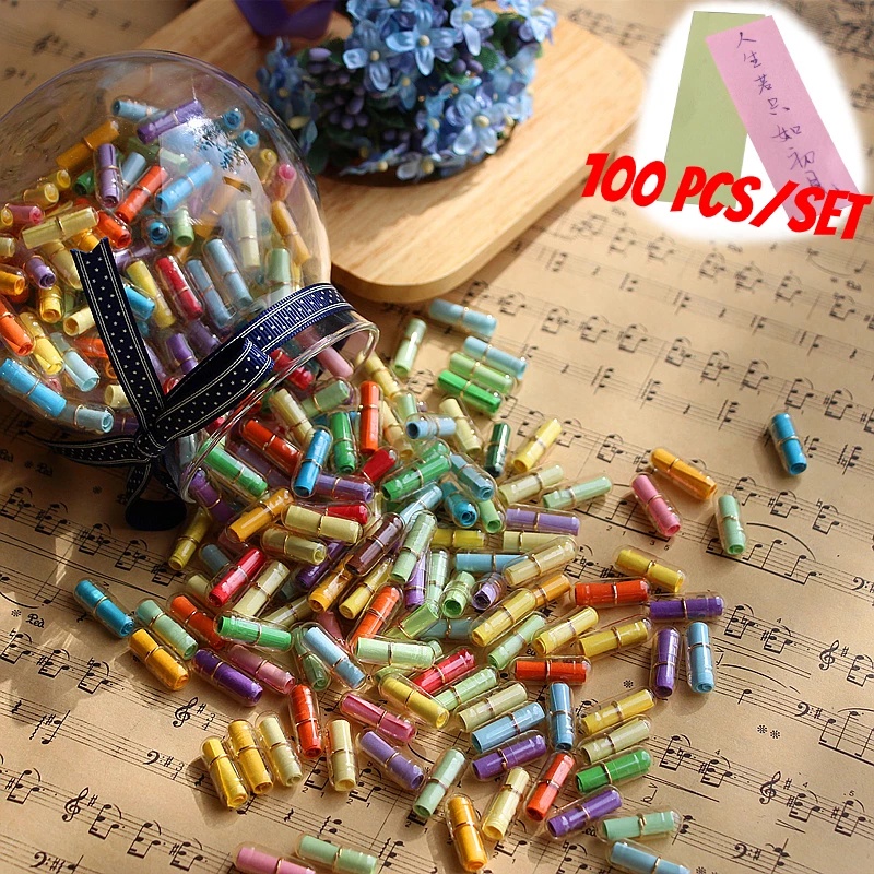 [Featured] 100Pcs DIY Mini Expression Message Capsule With Colorful ...
