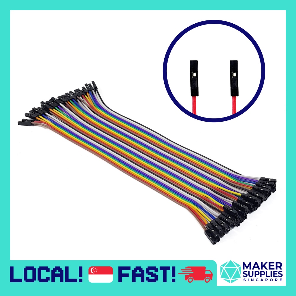 40pcs 20cm Female to Female Jumper Cable / DuPont Breadboard Rainbow ...