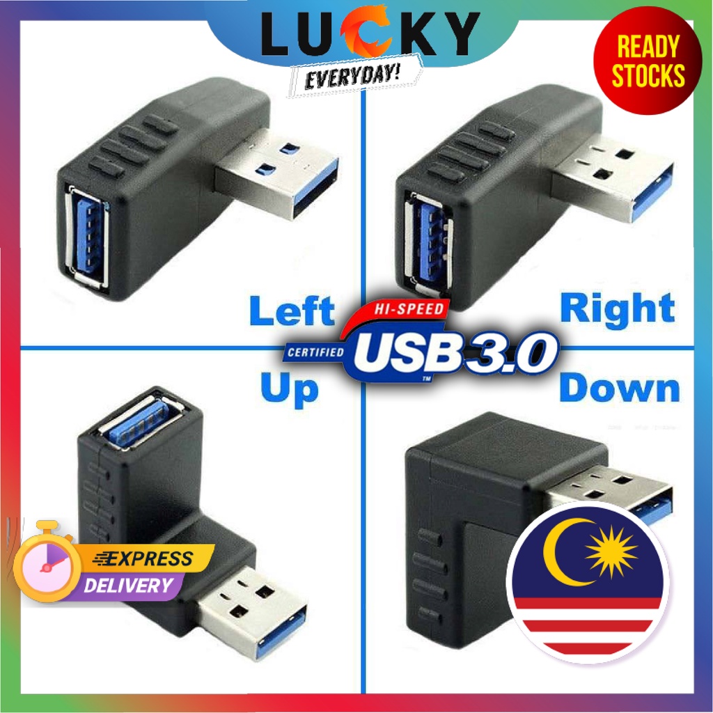 High Quality USB Connector Angle Extension Extender Computer L Shape ...