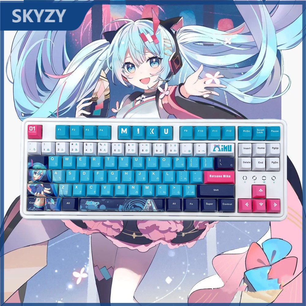 Hatsune Miku Keycap Cherry Profile Miku Anime PBT Dye Sub Mechanical ...