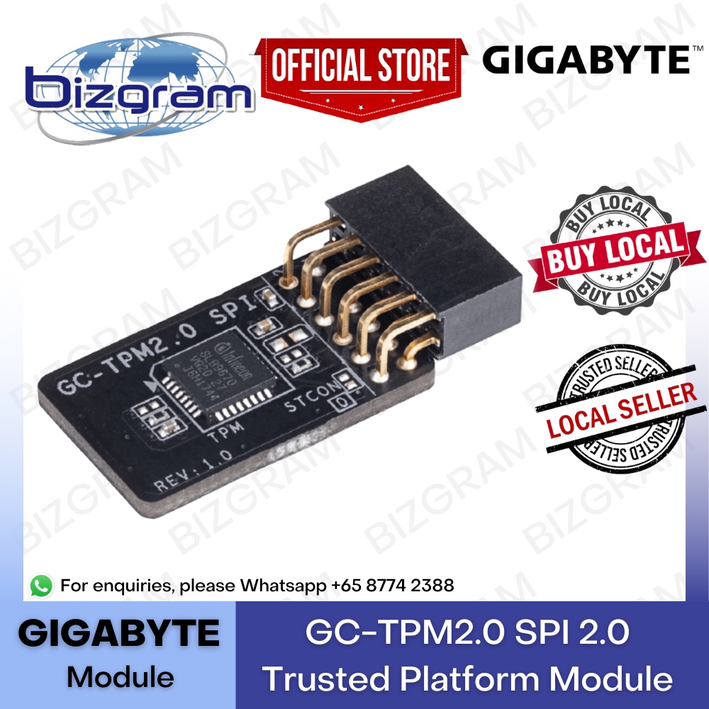 GIGABYTE GC-TPM2.0 SPI 2.0 Trusted Platform Module | Shopee Singapore