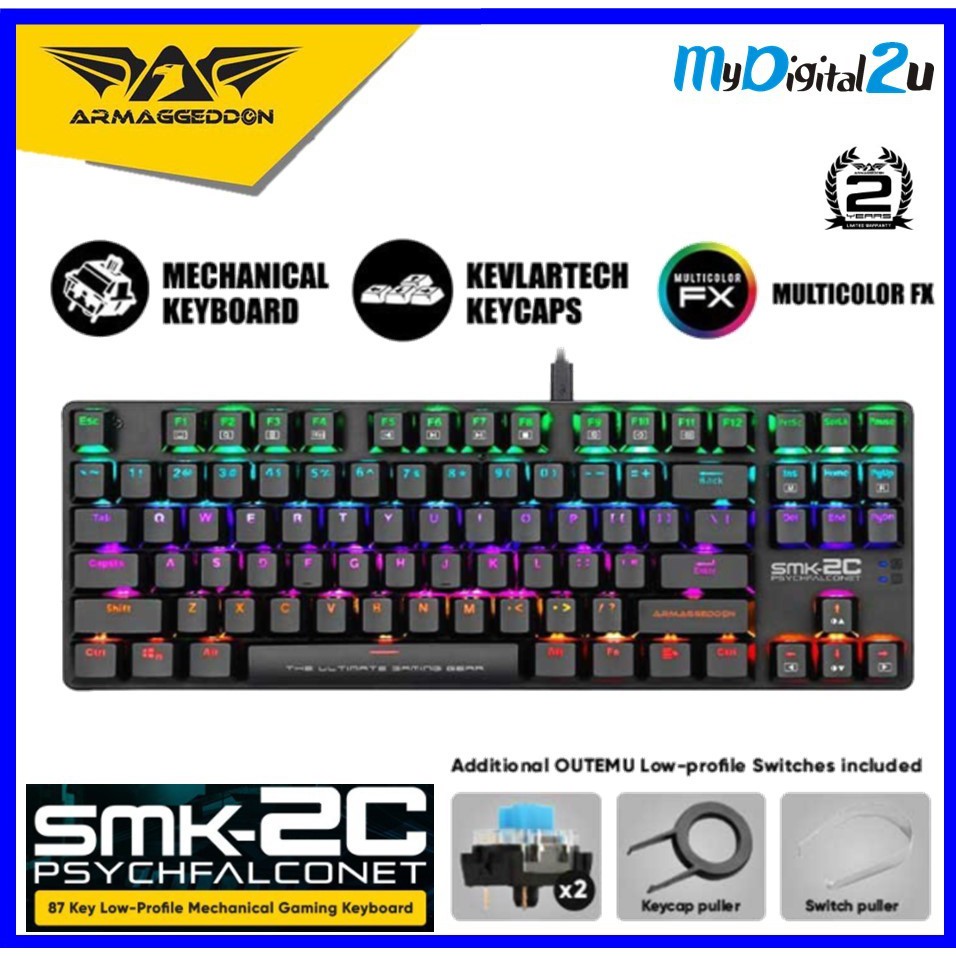 Armaggeddon SMK-2C Psychfalconet Blue Switch Mechanical Keyboard | 87 ...