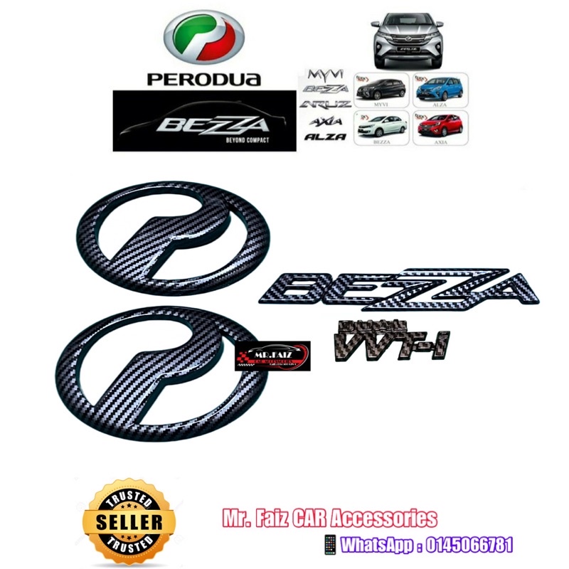 LOGO PERODUA BEZZA CARBON LOGO PERODUA AXIA MYVI CARBON | Shopee Singapore