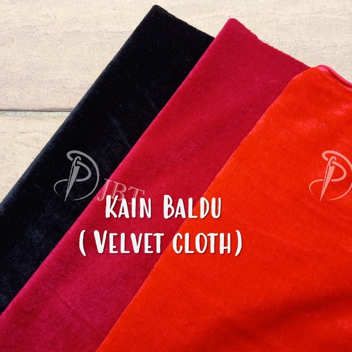 Kain Baldu Size 25x40cm (Hitam/Merah/Maroon) Velvet Cloth (Black Red ...