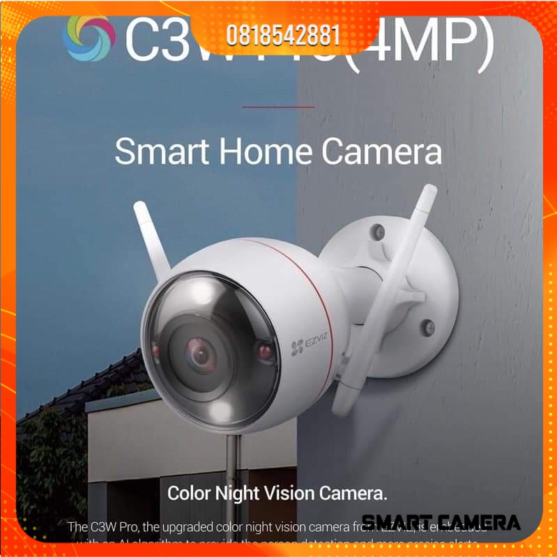 Ezviz C3W Pro 2M Wifi camera & 4MP Smart home camera (24/7 color, AI ...