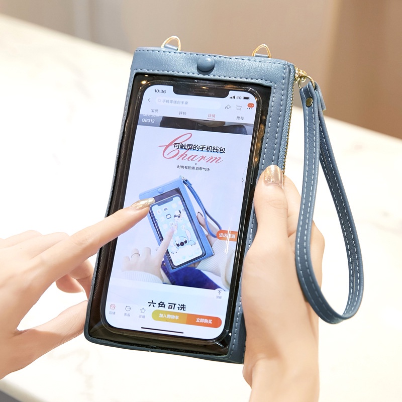 Touch Screen Mobile Phone Bag Women's Shoulder Cross-Body Small Solid ...