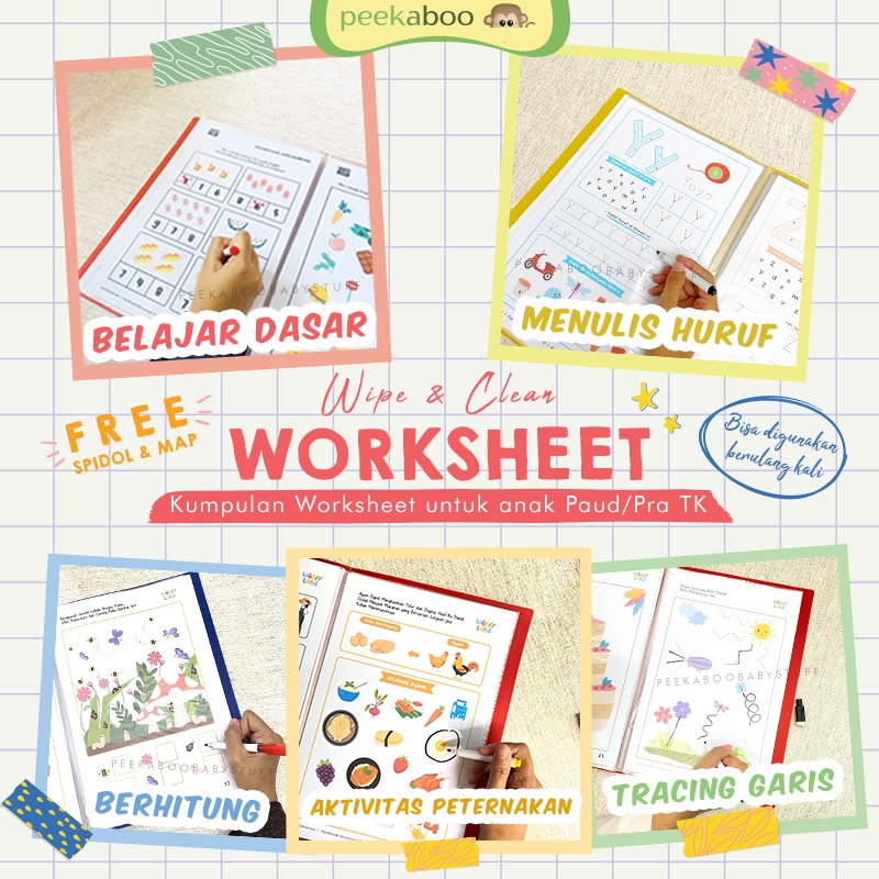 Worksheet / Wipe & Clean Activities for Preschool Children / PraTK ...