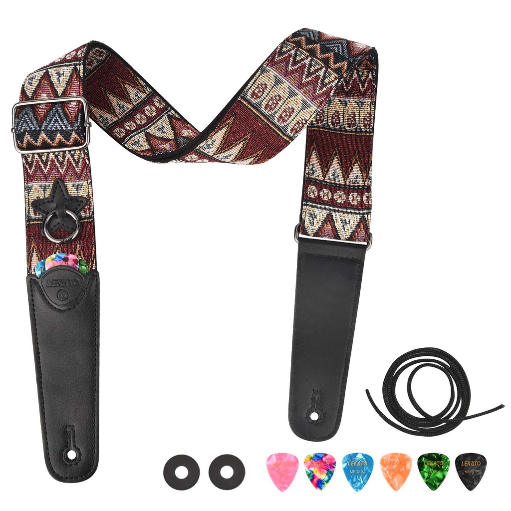 LEKATO Guitar Strap Acoustic Electric Bass Strap Guitar Belt Guitar ...