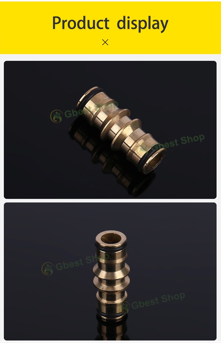 1/2" Double Connector 2 Way Garden Brass Hose Connector Joiner Coupler ...