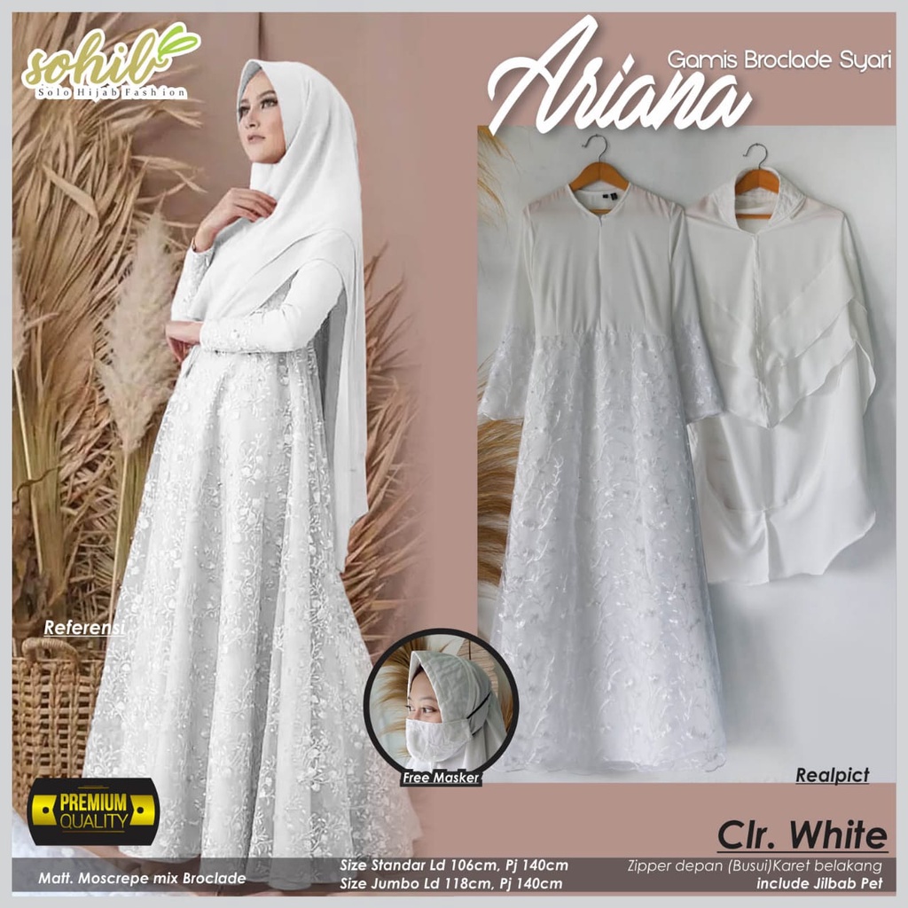 LATEST MODERN BRUKAT GAMIS ARIANA MULBERRY ORIGINAL BY SOHIB FREE MASK ...