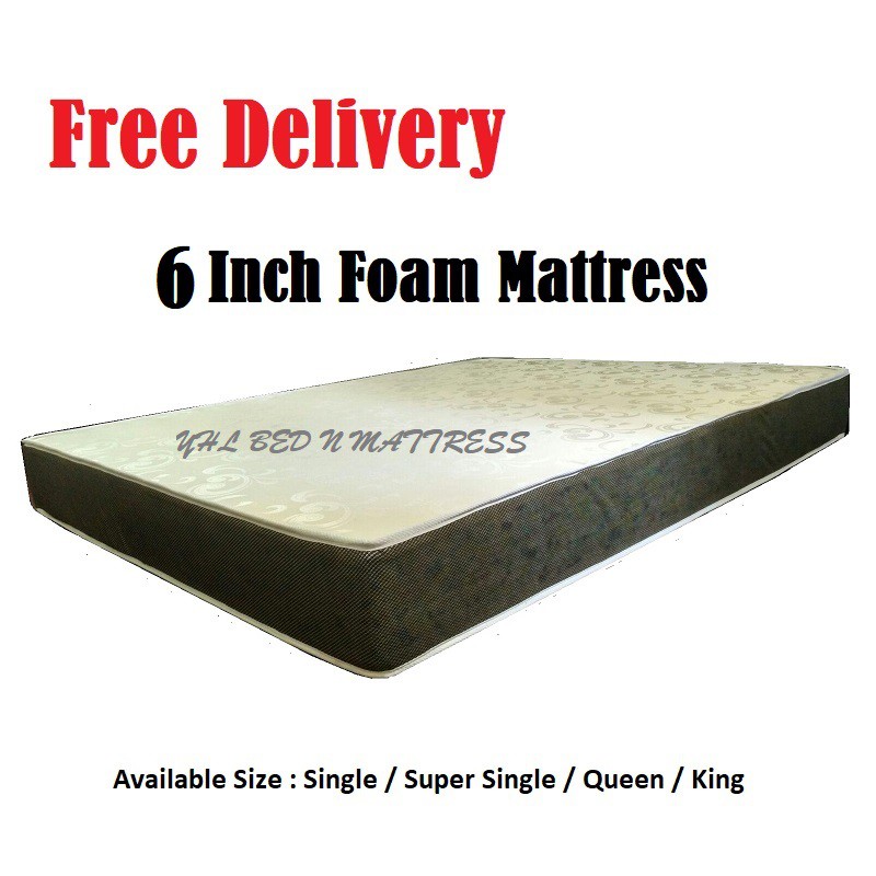 YHL 6 Inch High Density Foam Mattress (Available Size : Single / Super ...