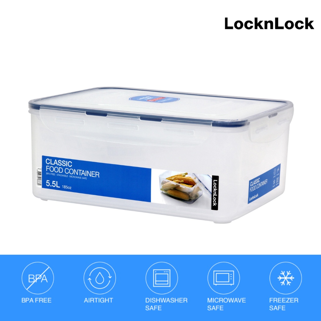 LocknLock Official Classic Food Container 5.5L with Drainage Tray (HPL ...