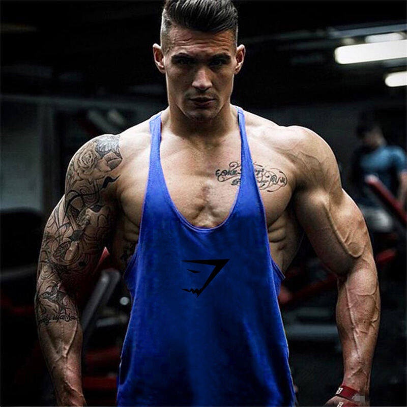 Muscleguys Mens Cotton Yback Cotton Gym Causal Undershirt Workout ...