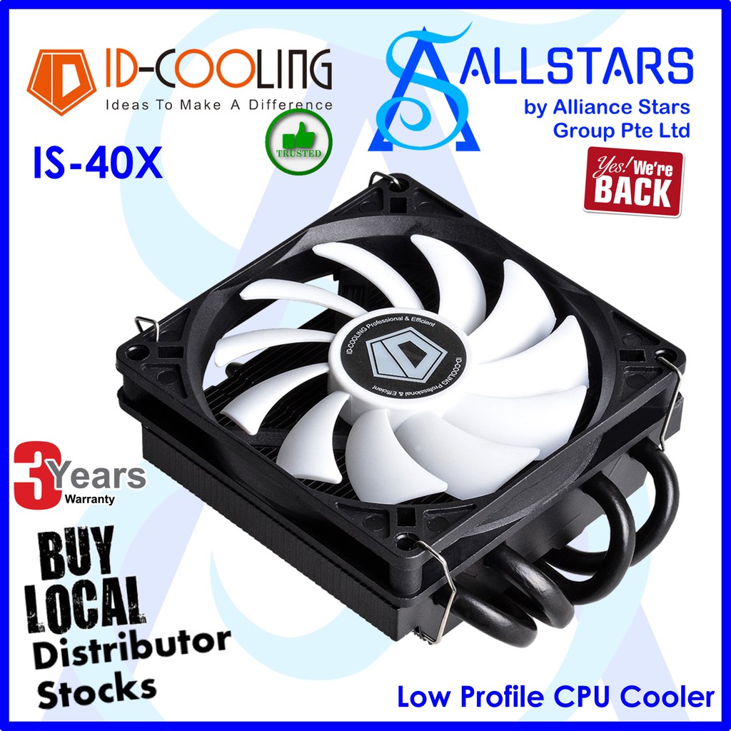 IDCOOLING IS40X V3 / IS-40X V3 Low Profile CPU Cooler / 4x6mm heatpipe ...