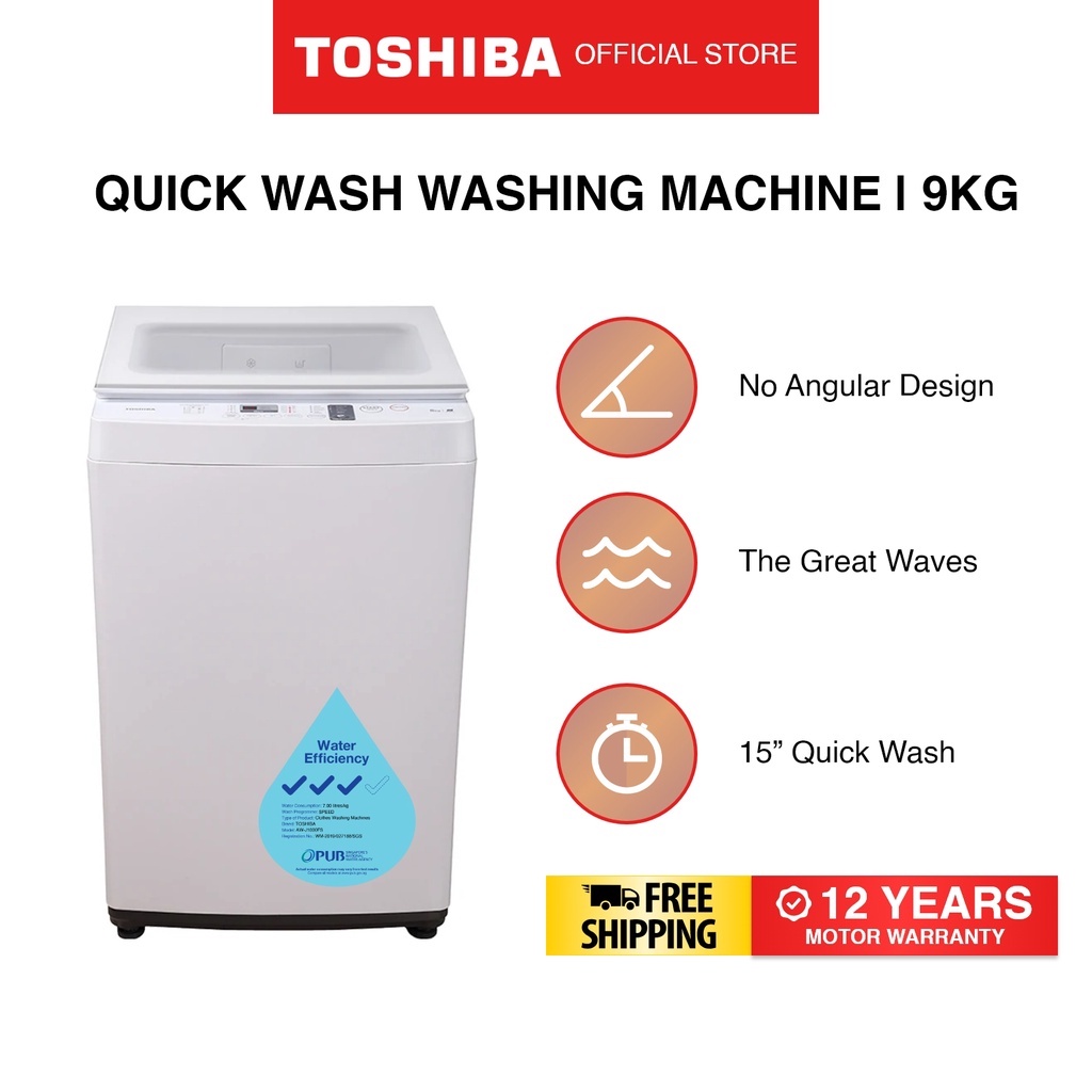 [Bulky] Toshiba AW-J1000FS White 15" Quick Wash Top Load Washing ...