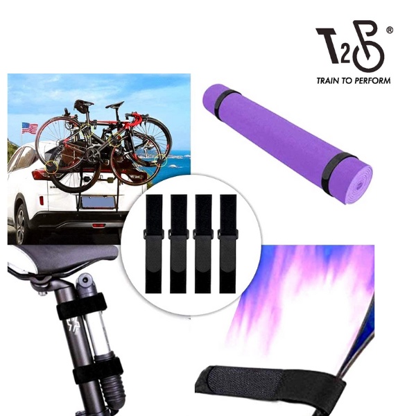 T2P 4 Pcs Bike Rack Bicycle Straps Bikes Wheel Stabilizer Velcro Strap ...