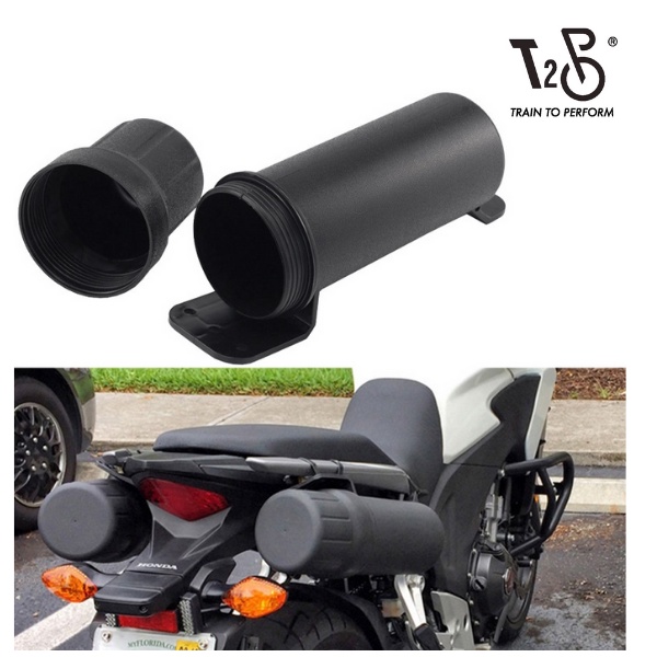 T2P Motorcycle LARGE Tube Storage Box Waterproof Tool Tube Cap Holder ...