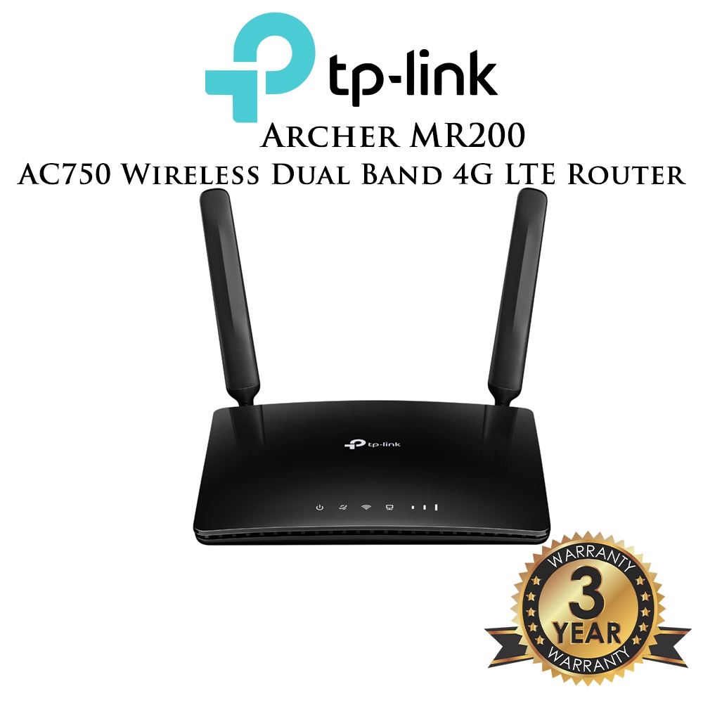 TP-Link Archer MR200 AC750 Wireless Dualband 4G LTE Router Support Sim ...
