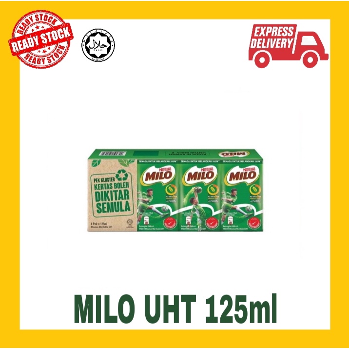 Nestle MILO ActivGo RTD 125ml x 4s chocolate malt kotak ramadan raya ...
