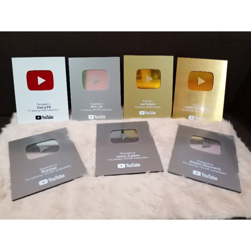 Acrylic YouTube Play Button Display with Personalized Name (WATERPROOF ...