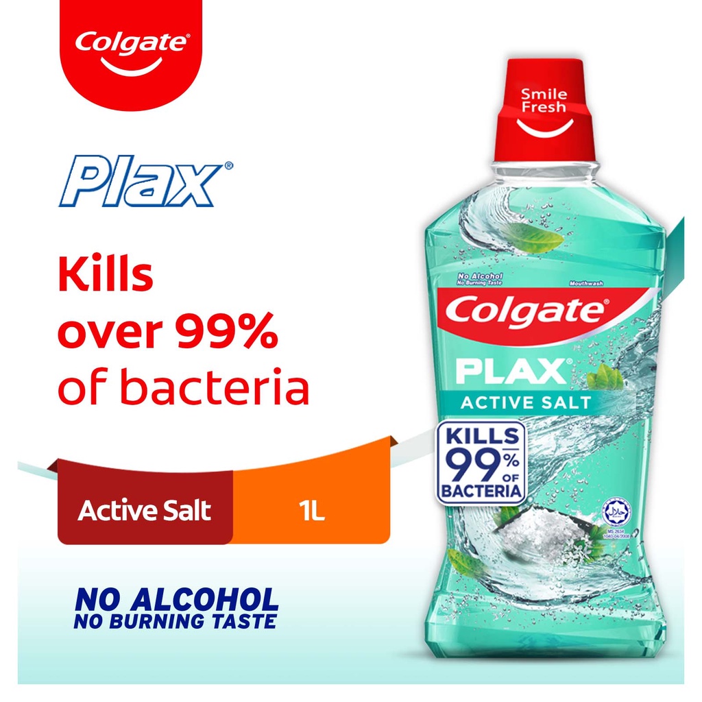 Colgate Plax Active Salt Mouthwash (1L) | Shopee Singapore