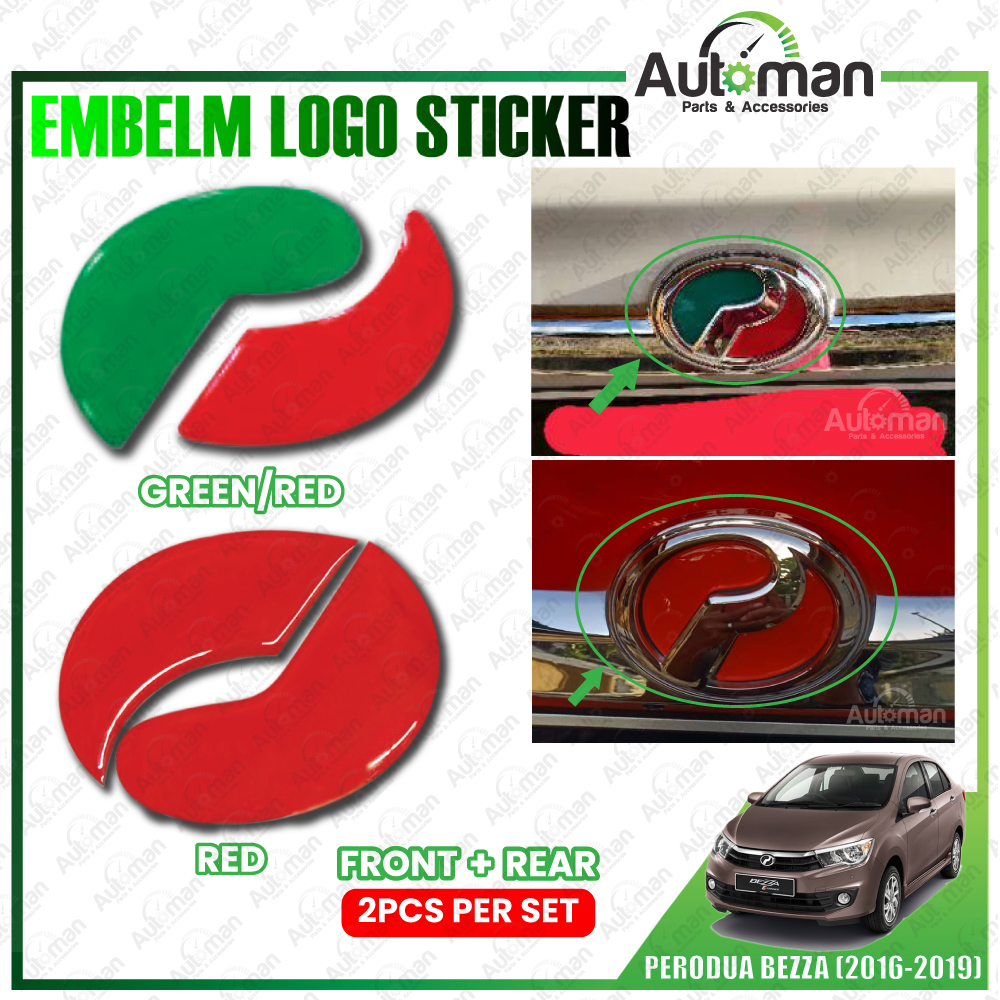 Perodua Bezza Front Rear Reflector Emblem 3D Logo Bonnet Emblem Sticker ...