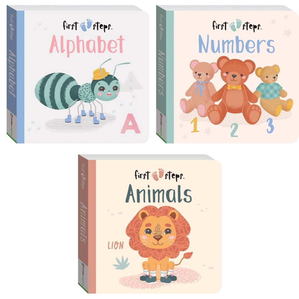 First Steps Alphabet/Animals/Numbers Board Book (Hinkler) | Shopee ...