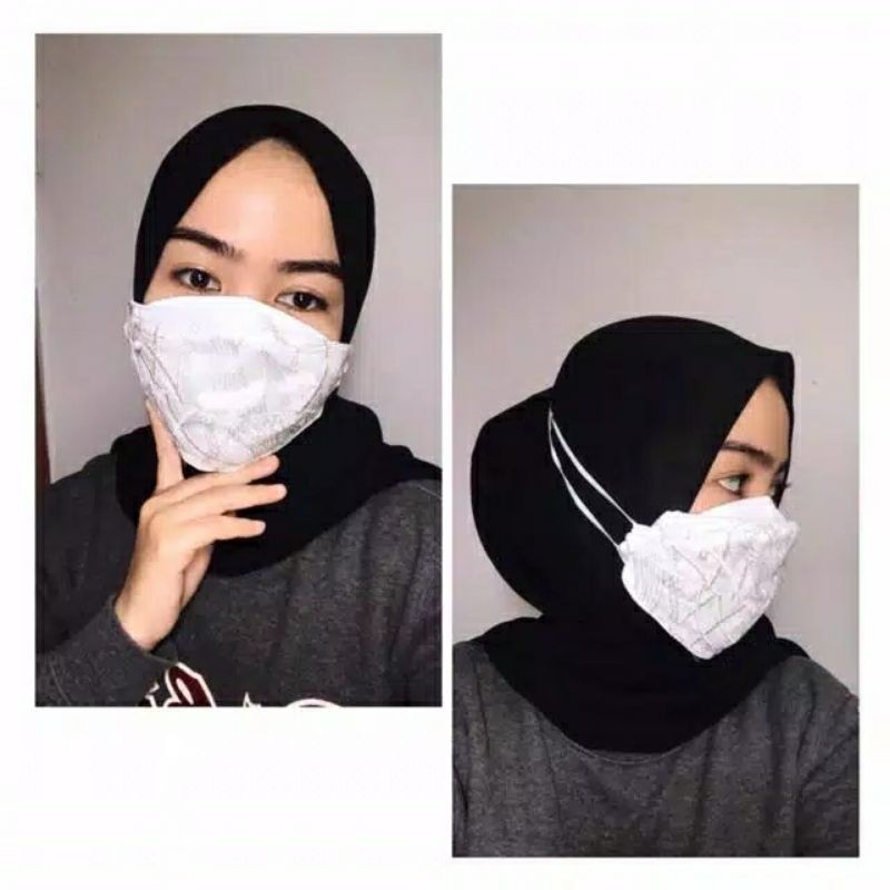 PUTIH Akad Mask/2play Mask/White Akad Mask/Headloop Hijab Mask | Shopee ...