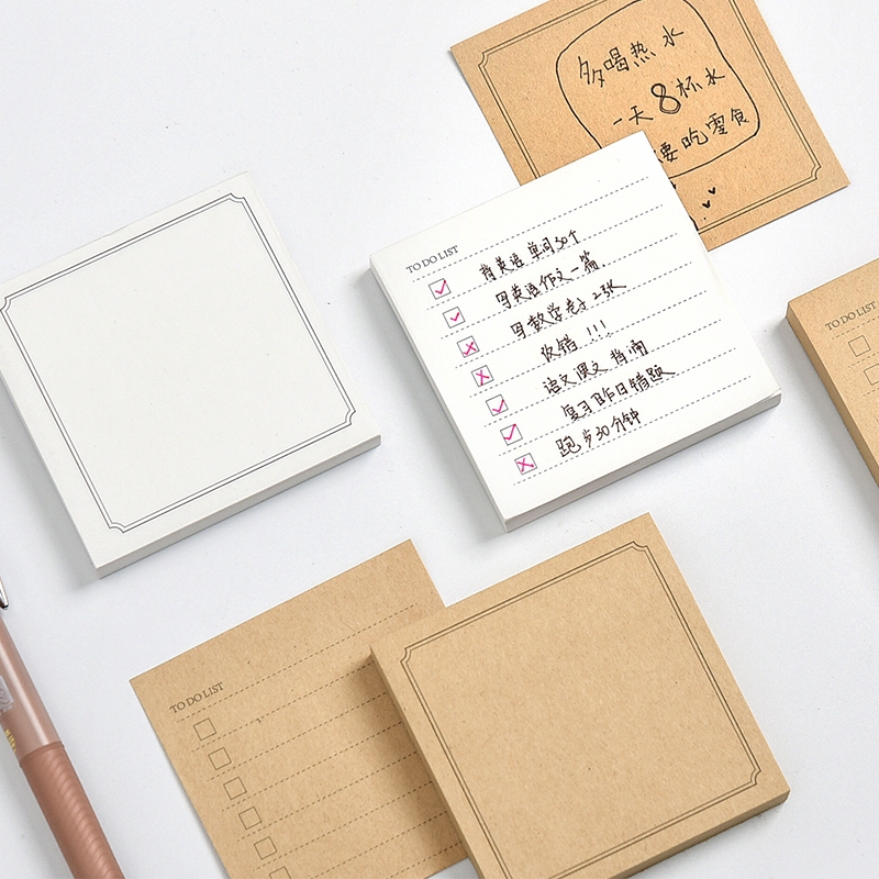 80 Sheets Korean Blank Sticky Note Pad To-do List Notepad School Office ...