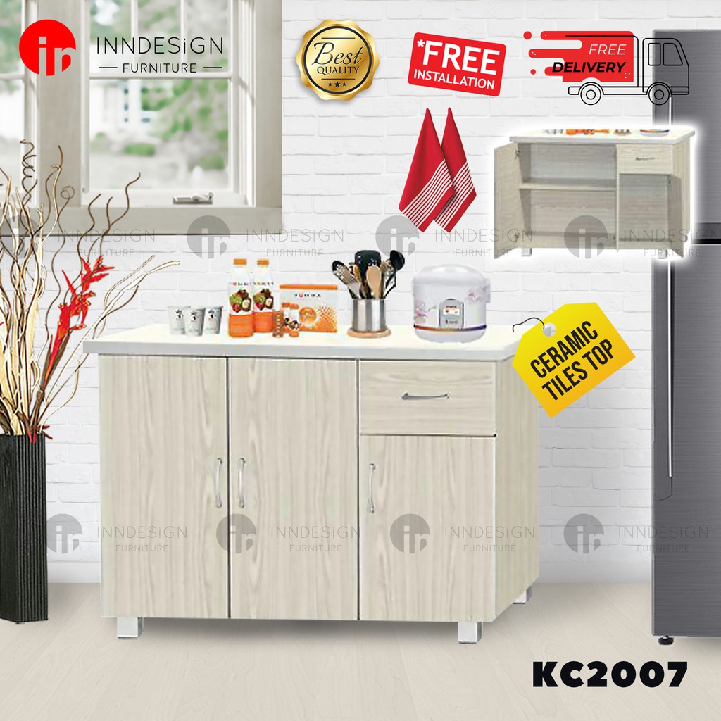 [LOCAL SELLER] 2/3 Doors Stove Kitchen Cabinet (with Ceramic Tiles Top ...