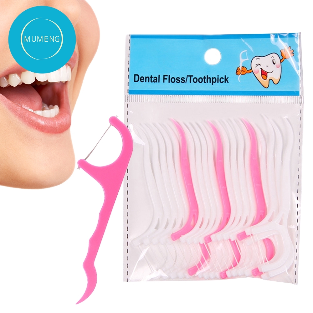 MUMENG 25 Pcs Oral care Dental floss Dental Floss Stick Tooth Picks ...