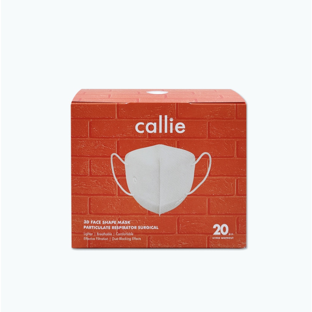 Callie 3D Respirator Surgical Mask - White [20 pcs] | Shopee Singapore