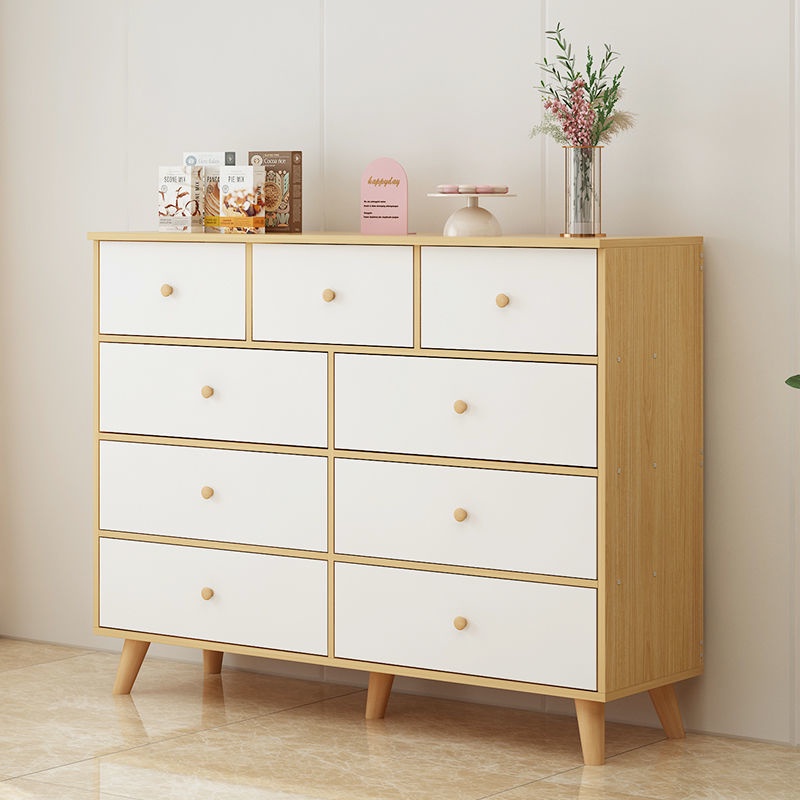 Bucket cabinet solid wooden leg chest of drawers Nordic chest of ...