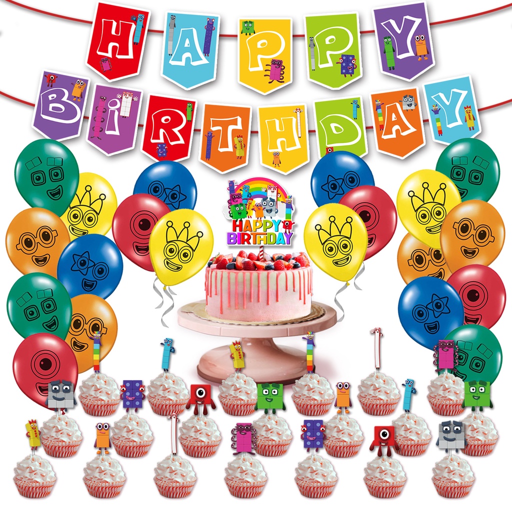 Ready Stock Numberblocks Happy Birthday Party Decorations Number Blocks ...