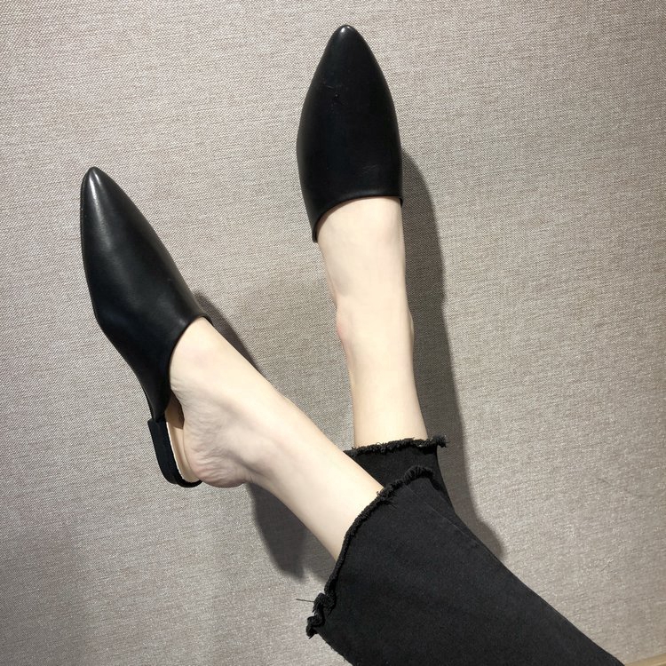 flat bottomed new style Baotou semi cool wear shoes without heels, lazy ...
