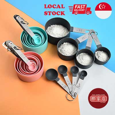 8 Pcs Stainless Steel Handle Measuring Cups Spoons Sets | Shopee Singapore