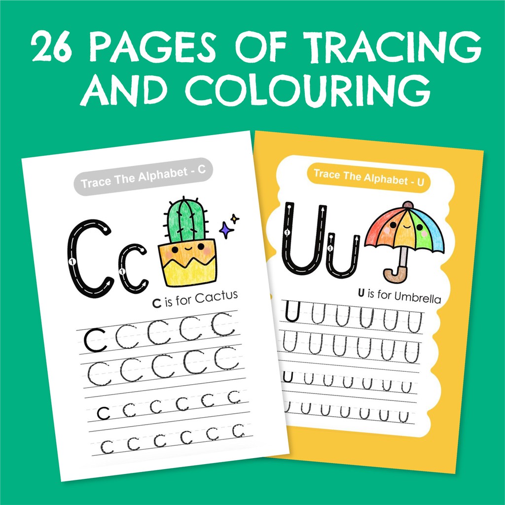 [HARD COPY] Customisable 26 Pages Alphabet Tracing & Colouring ...