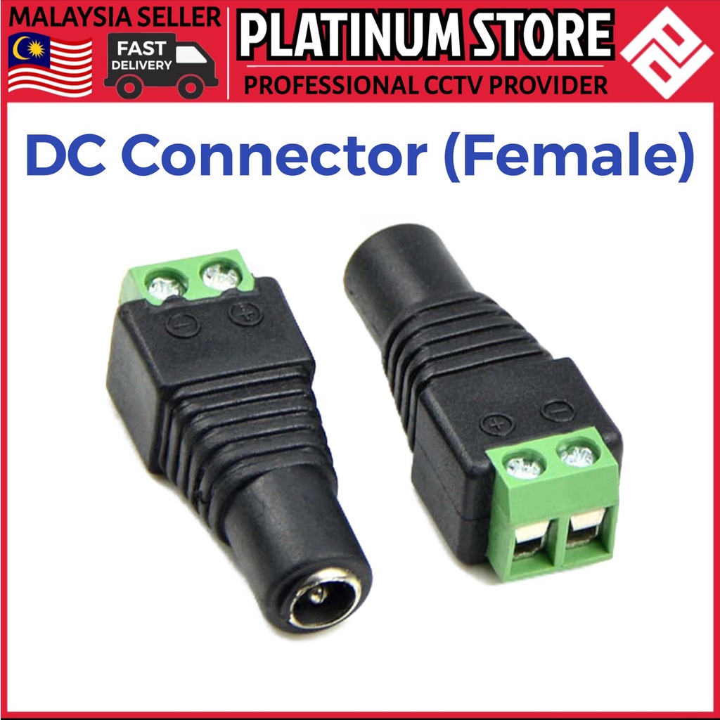 DC Power Female Connector Adapter Plug Cable (SCREW) | Shopee Singapore