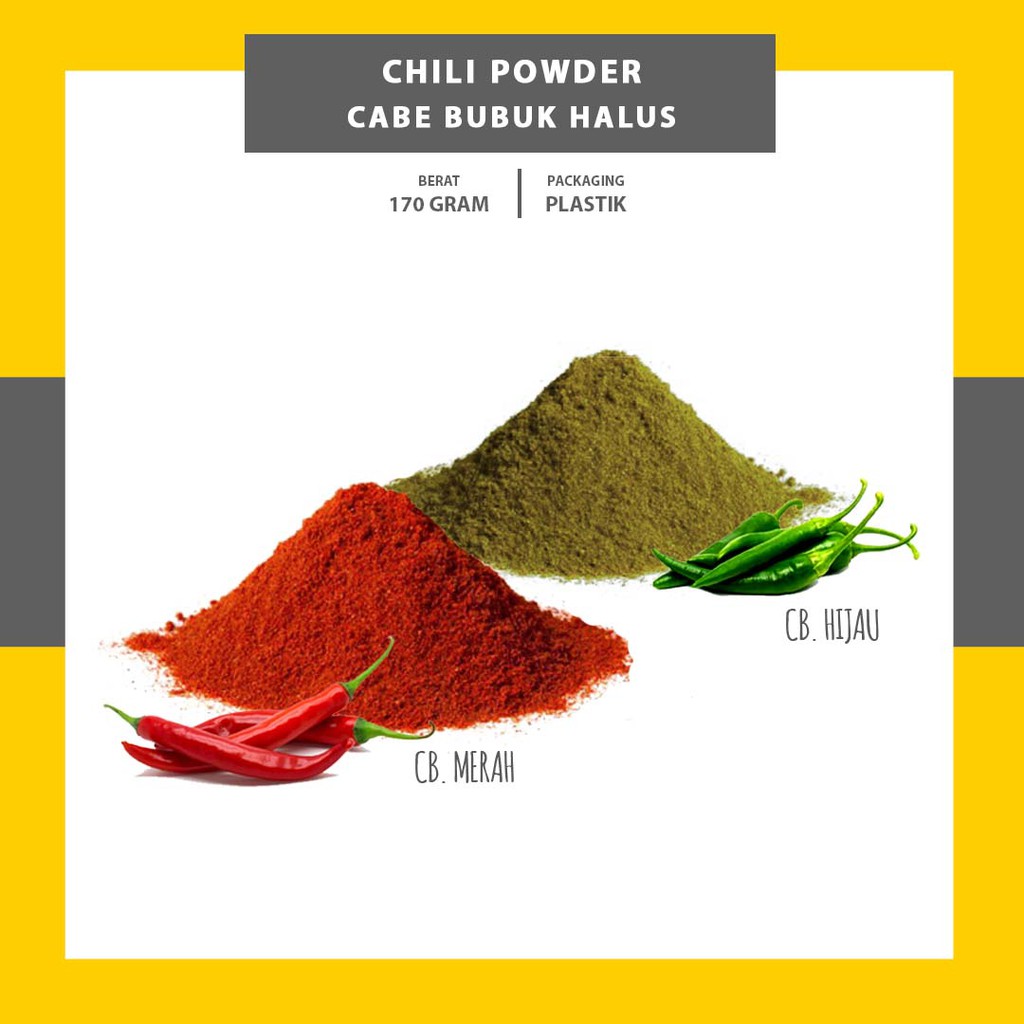 HIJAU MERAH ORIGINAL CHILI POWDER 100GR - RED CHILI POWDER - GREEN ...