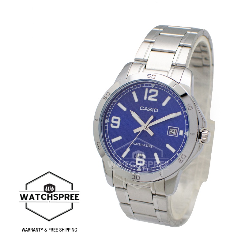 Casio Men's Standard Analog Silver Stainless Steel Band Watch MTPV004D ...