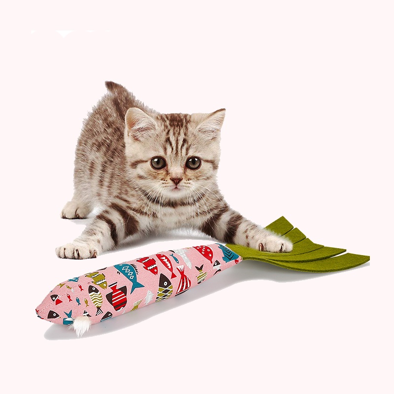 Pet kitten Cat Funny interactive plush toy with catnip soft fun toy cat ...