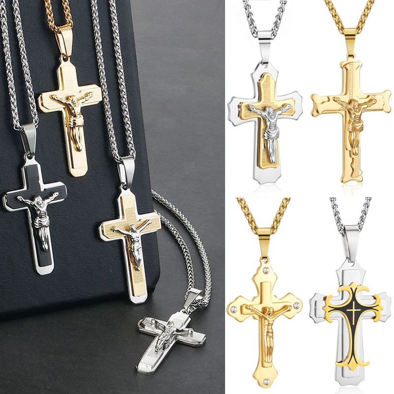 Religious Catholic Christ Crucifix Jesus Cross Pendants Necklaces for ...