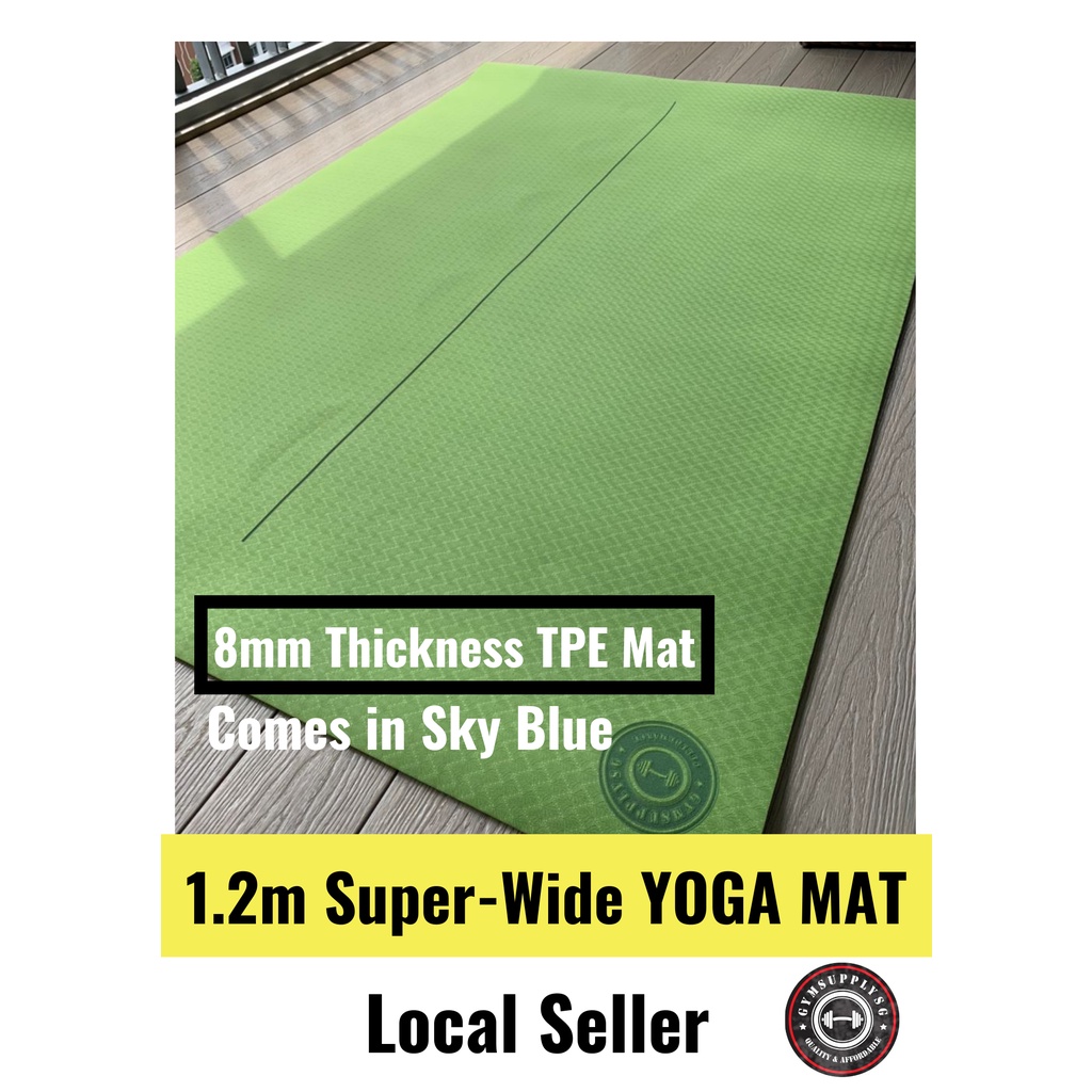 Super Wide TPE Yoga Mat(1.2m Width and 8mm Thickness) SG Ready Stocks ...