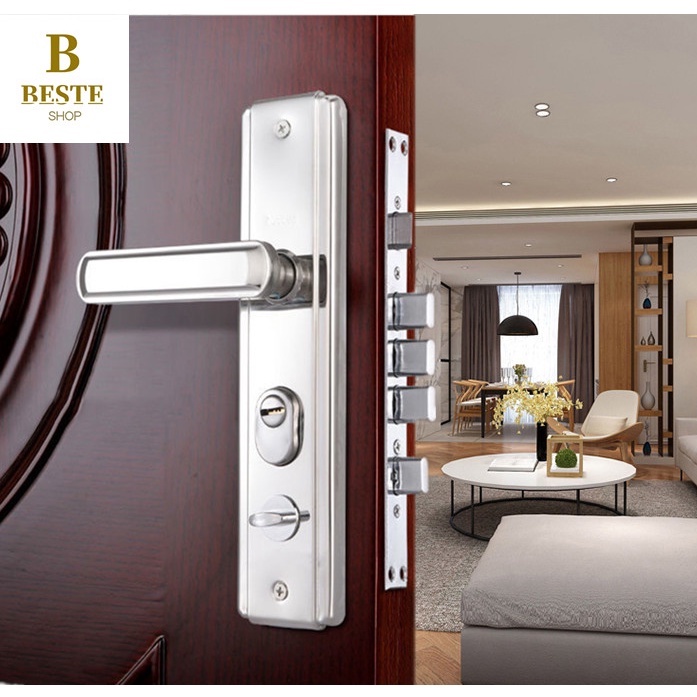 4 Latch Main Doorknobs Doors Lock set Sus304 Stainless steel panel ...