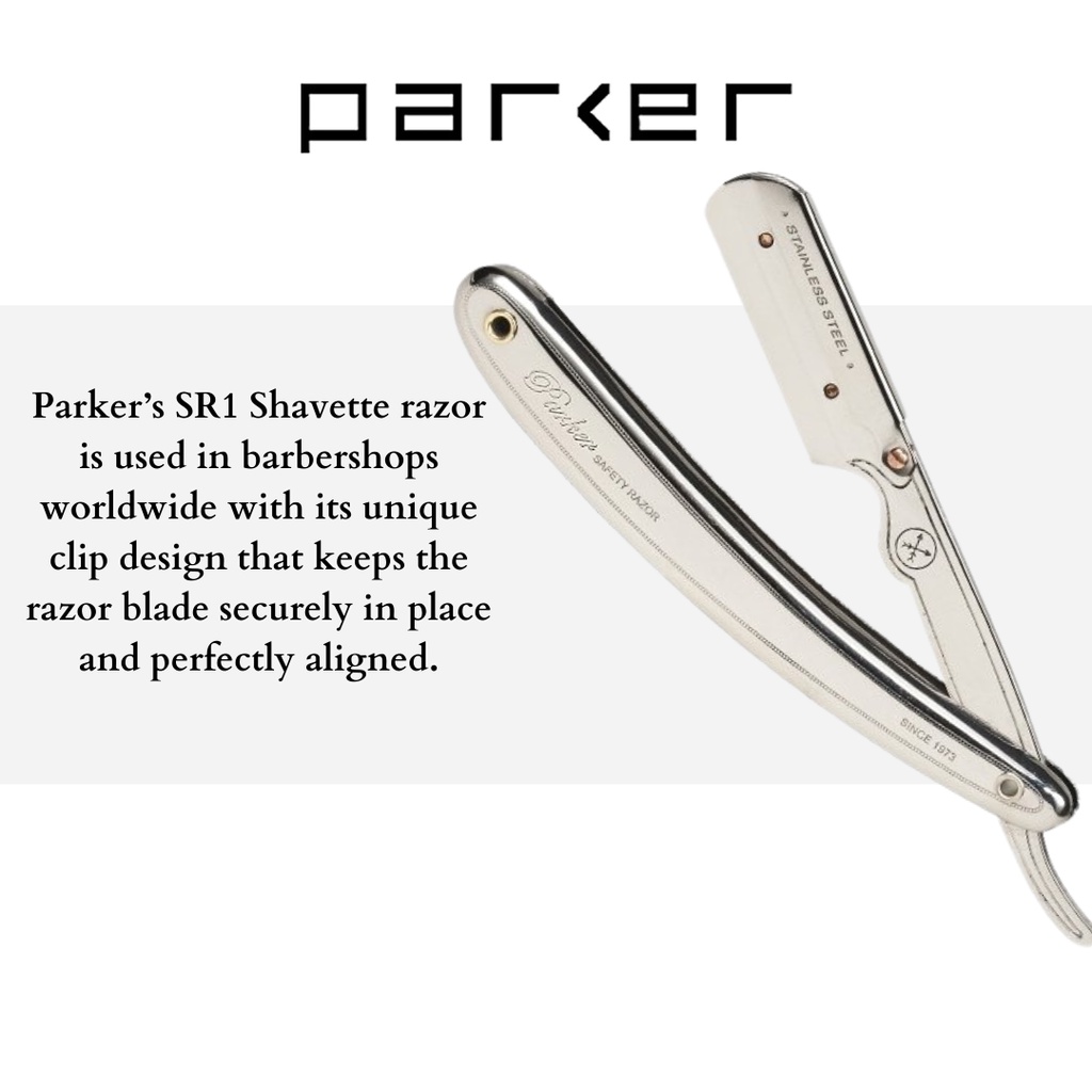 Parker SR1 Stainless Steel Straight Edge Razor Shavette | Shopee Singapore