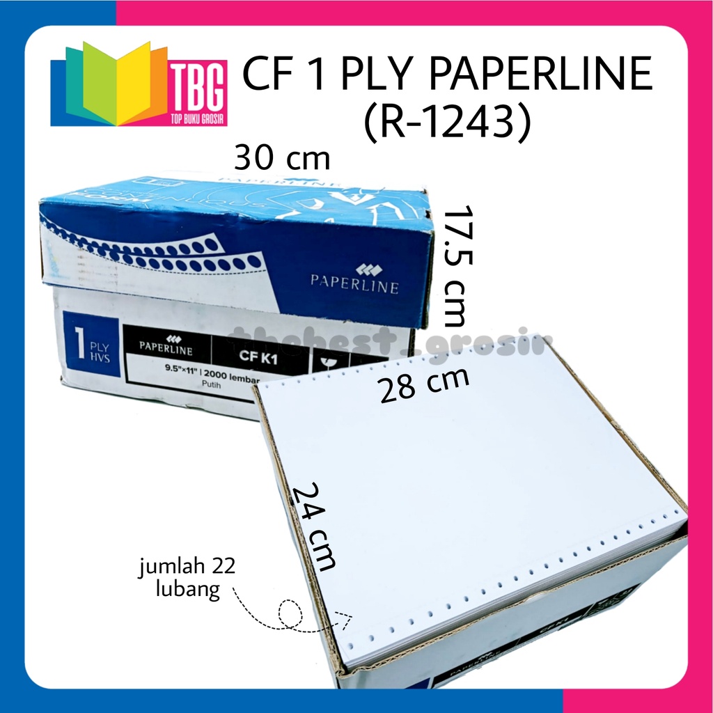 1 BOX (2000 SHEETS) CF 1 PLY PAPERLINE / CONTINUOUS FORM / CASH ...