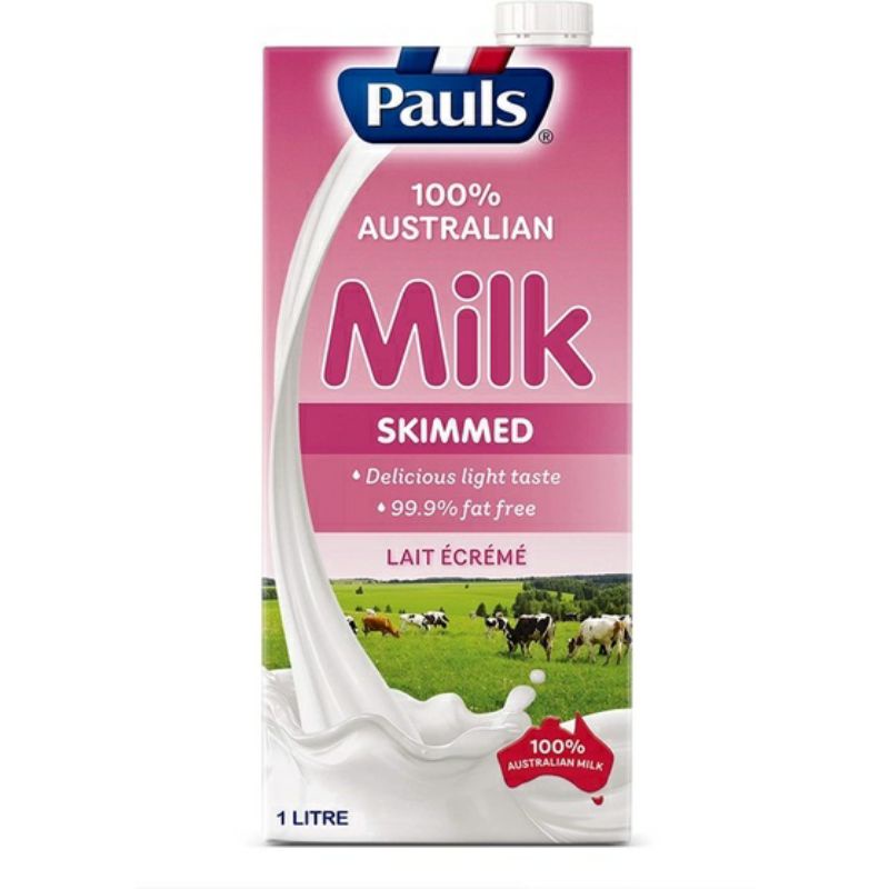 Pauls 100% Australian Pure Skimmed UHT Milk, Delicious Light Taste, 99. ...