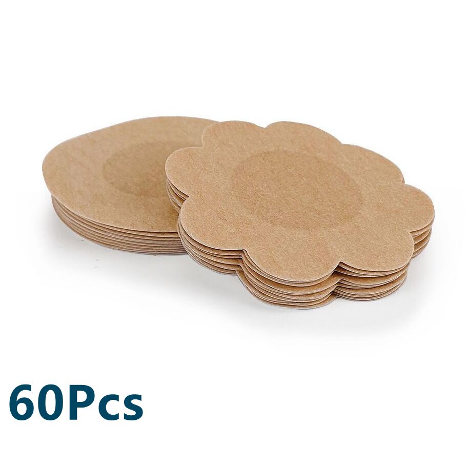 60 Pcs Nipple Covers Women Invisible Breast Lift Tape Overlays Bra ...