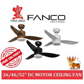 FANCO F-STAR 36/46/52INCH DC MOTOR CEILING FAN WITH LIGHT & REMOTE ...