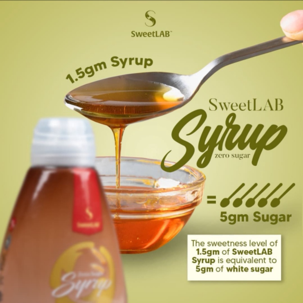 SWEETLAB Zero Sugar Syrup 500g Zero Calories Liquid Drop Sweetener ...